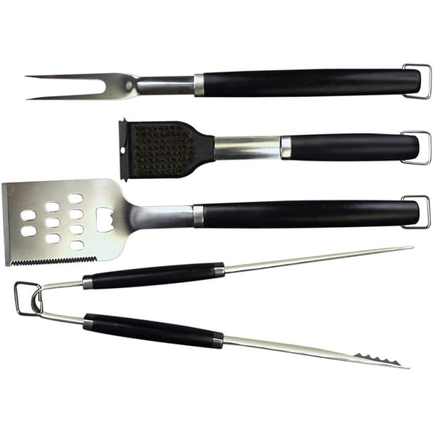 The Charcoal Companion Perfect Chef Barbecue 4PC BBQ Tool Set, includes ...