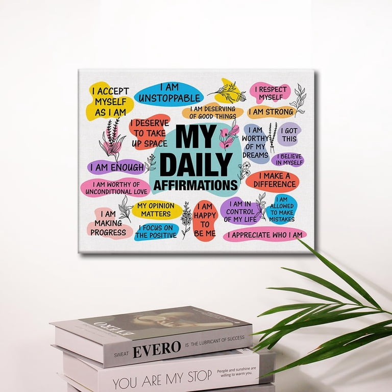 Affirmations Poster Daily - Positive Affirmation Print - Motivational ...