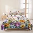 Full Quilt Bedding Set Farm Watercolor Floral Plant Breathable Summer ...