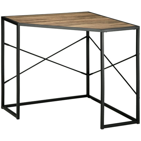 Corner Desk, Triangle Computer Desk with Steel Frame for Small Space ...