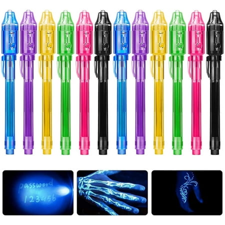Invisible Ink Pen (12 Pack) Latest Spy Pen + 6 Flexible Bendy Pencils ...