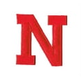 Alphabet Letter - N - Color Red - 2" Block Style - Iron On Embroidered ...