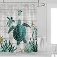 Coxila Sea Turtle Shower Curtain Set Teal Marine Animal Tortoise Barn ...