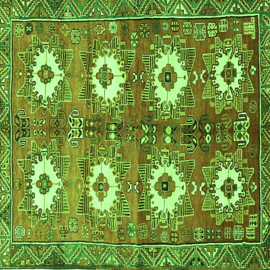 Ahgly Company Indoor Square Persian Green Traditional Area Rugs, 3 ...