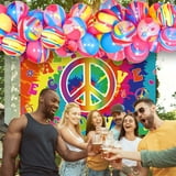 60's Hippie Theme Party Decorations, 1960s Groovy Photo Backdrop, Tie ...