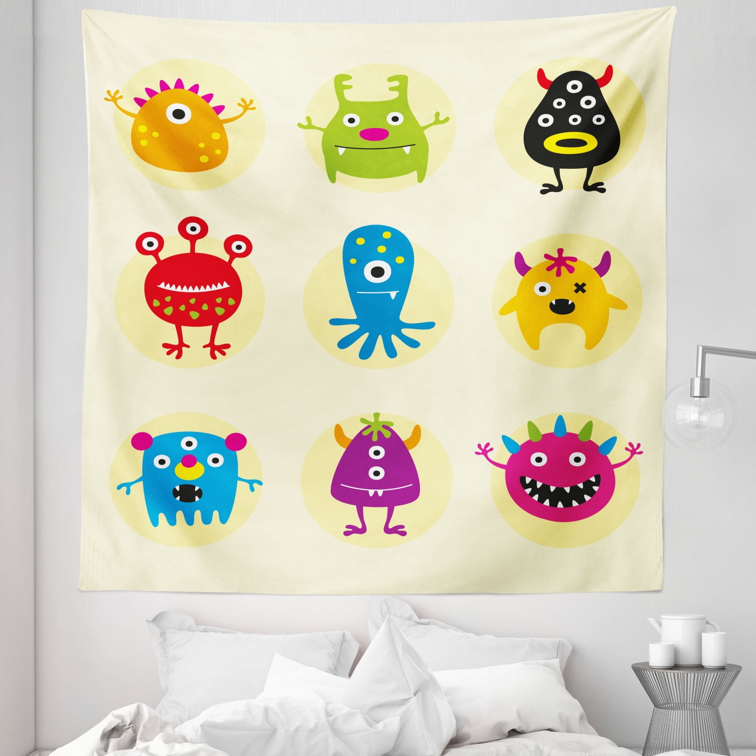 Alien Tapestry, Colorful Monsters Extraterrestrial Beings Illustration ...