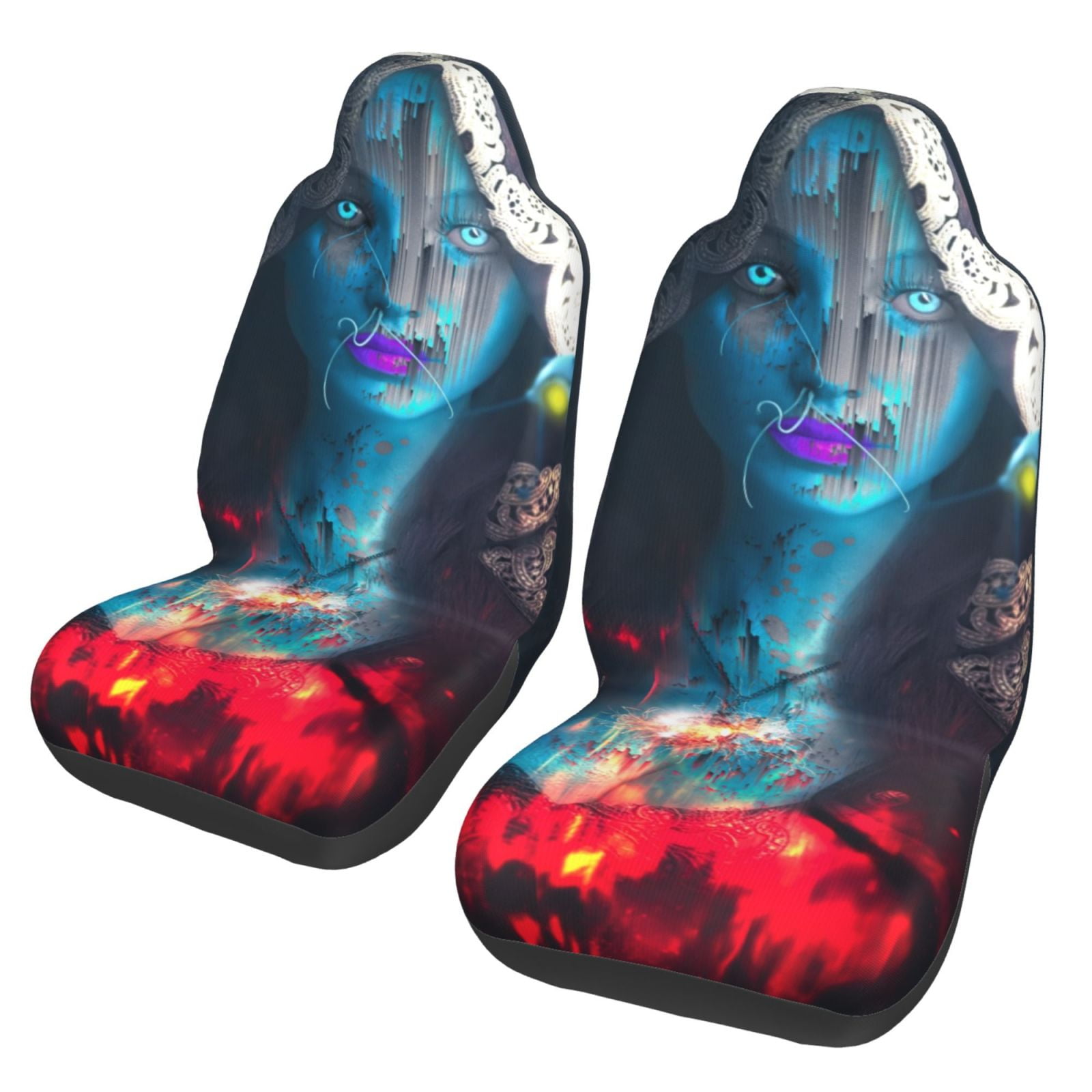 Creativity Cyberpunk Robot Woman Car Front Seat Covers Protectors ...