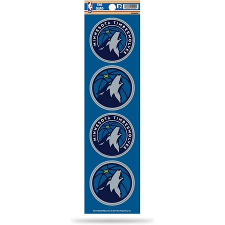 NBA Minnesota Timberwolves Die Cut 4-Piece The Quad Sticker Sheet ...