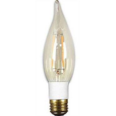 (2 bulbs) GE Vintage Amber Glass LED Chandelier Bulb, Candelabra base, 60 watt equivalent, 400 ...