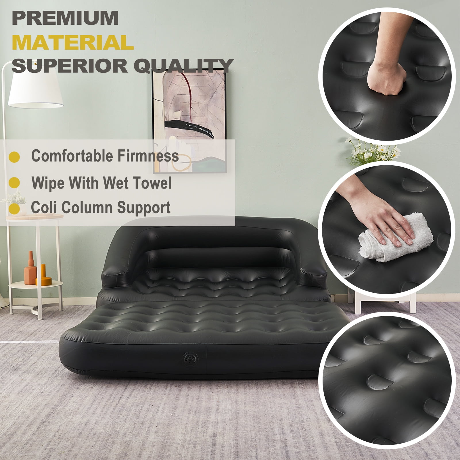 Honeydrill Inflatable Sofa Bed Airbed Furniture for Camping 5 in 1 Full Size Pump Not Included Walmart