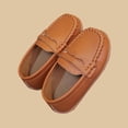 Brown Girls Toddler Slip On Soft Sole Loafers Pu Faux Leather Brown ...