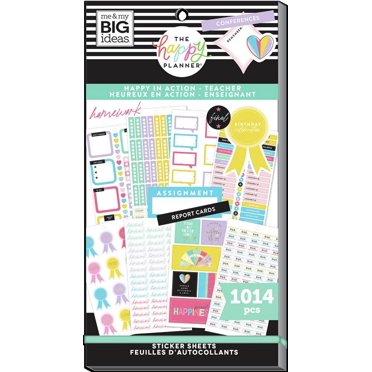 The Happy Planner Big Teacher Stickers: 1733 Pack - Walmart.com