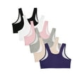 Fruit of the Loom Girl's Cotton Built Up Stretch Sports Bra, 6-Pack ...