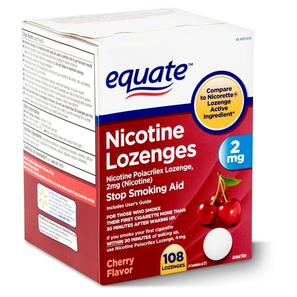 Equate Cherry Flavor Nicotine Lozenges 2 Mg 108 Count
