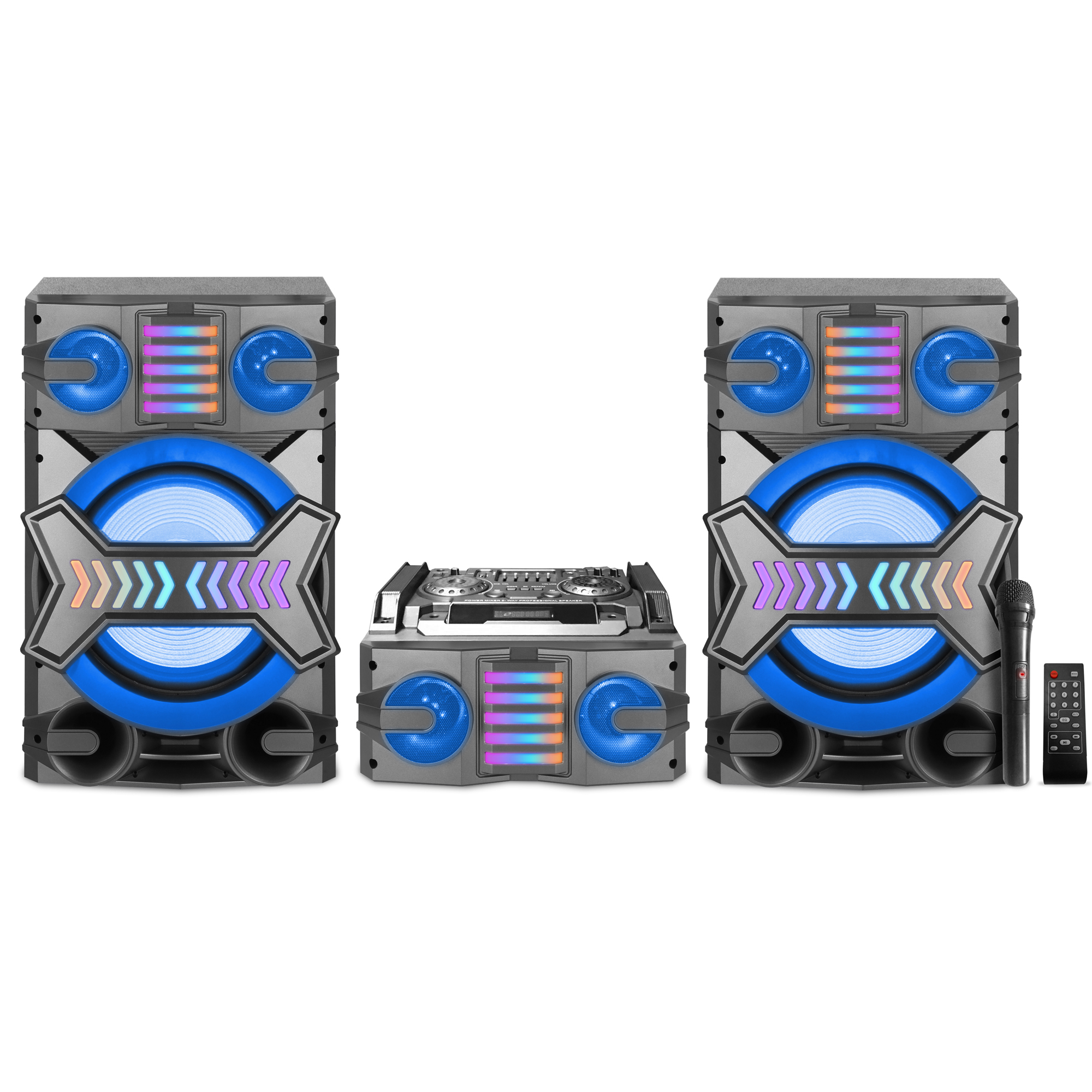 Technical Pro 5000 Watts 12" Bluetooth LED Home Entertainment Speaker ...