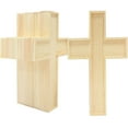 HLONK 12 Pack Unfinished Wood Crosses Natural Solid Wooden DIY jewelry ...