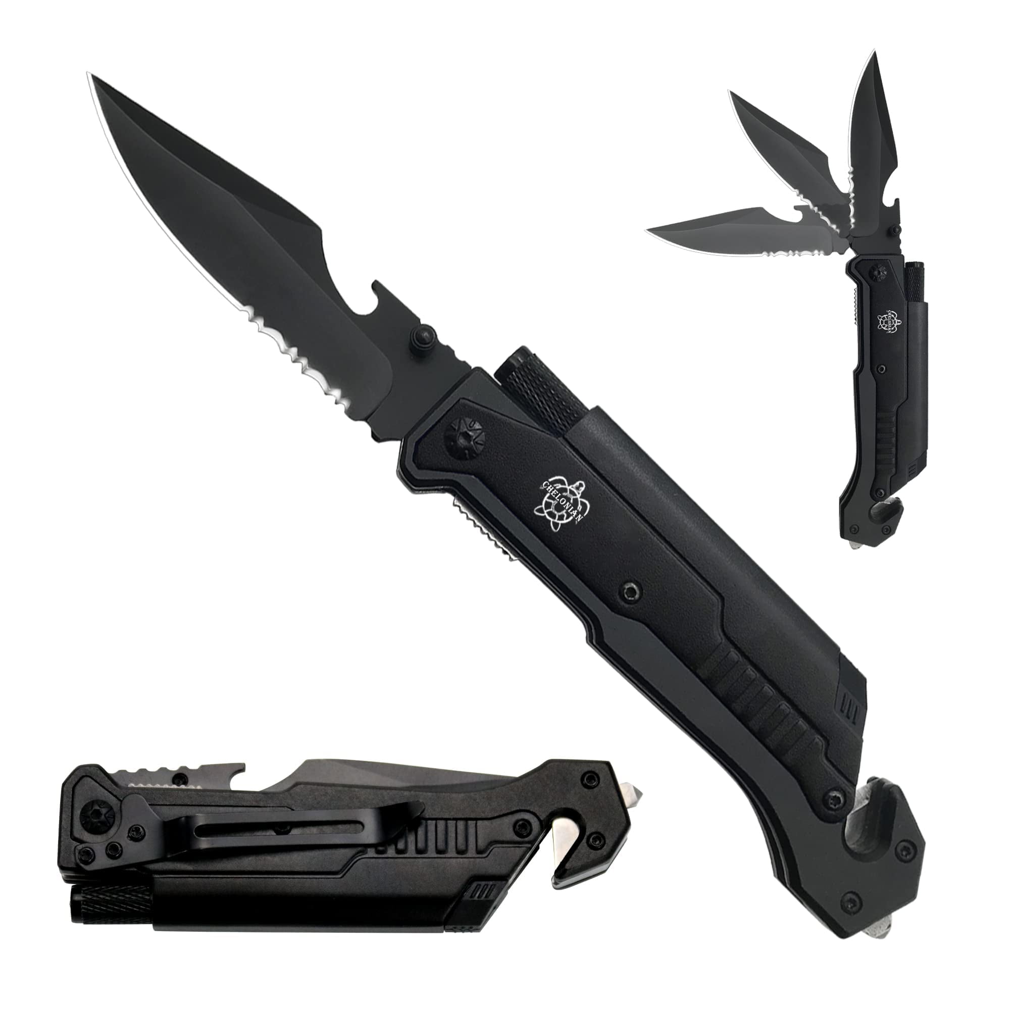Tactical Folding Knife With Glass Breaker