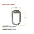 20 pack 1/2" Heavy Duty Weld-On Extended Forged D Ring w/ Mounting ...