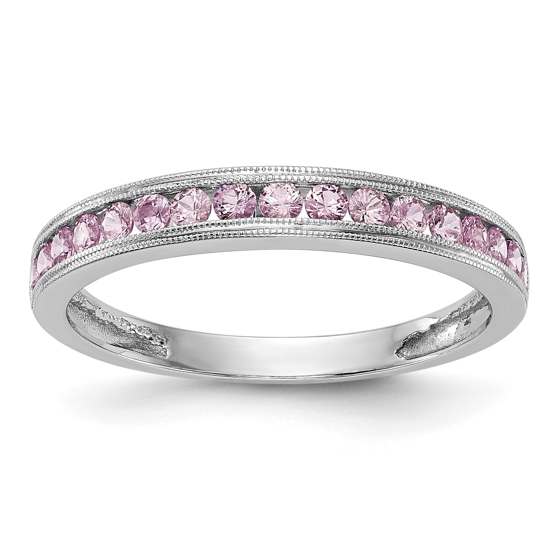 IceCarats - 14kt White Gold Pink Sapphire Wedding Ring Band Size 7.00 ...
