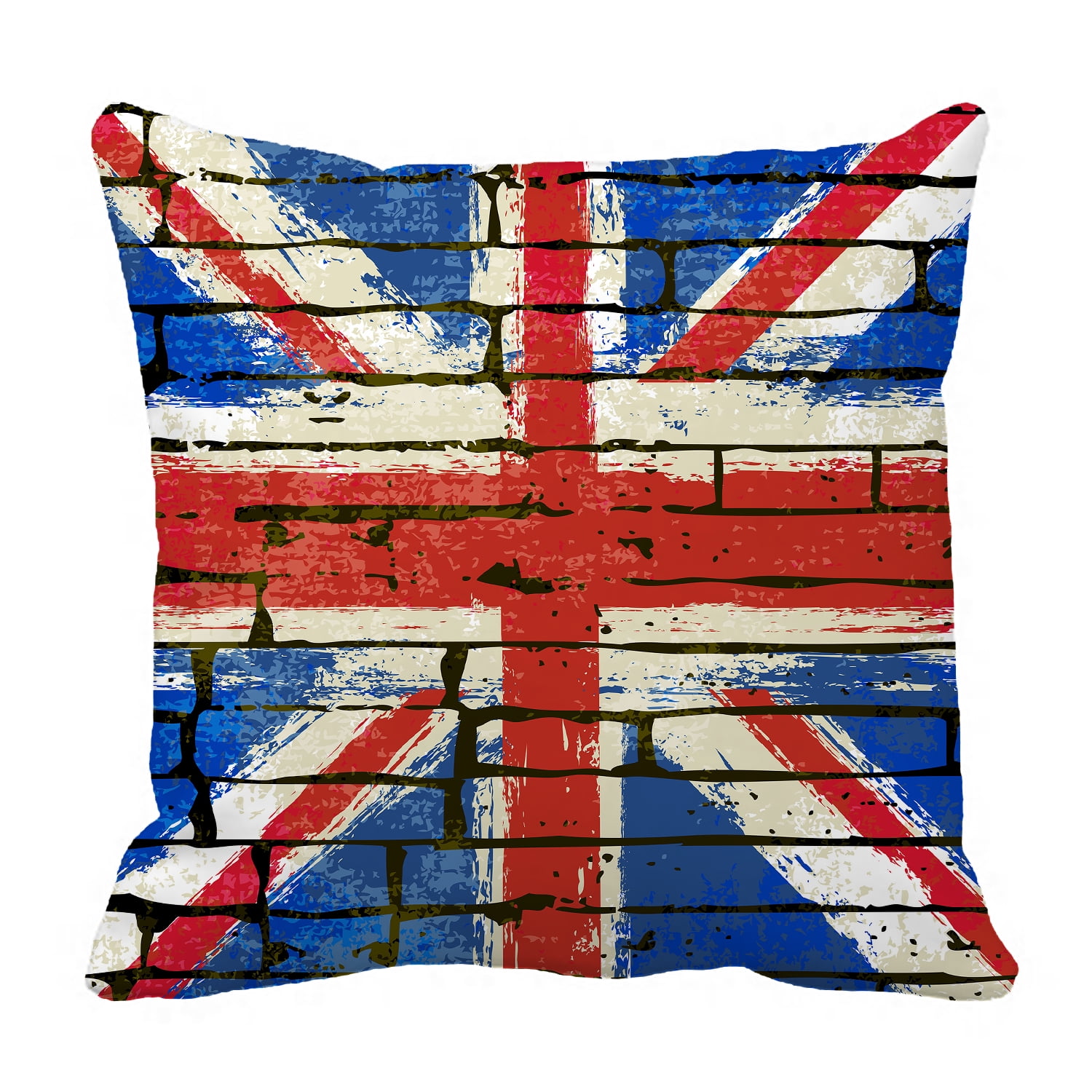 YKCG Grunge British Union Jack Flag UK Flag Brick Wall Pillowcase ...