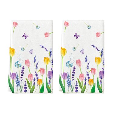 Mainstays Printed Cotton Kitchen Towel, 15"W x 25"L, Meadow Floral, 1 ...