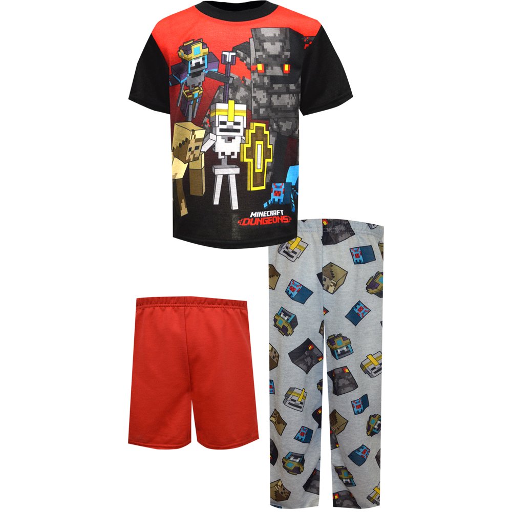 Minecraft - Minecraft Boys' Minecraft Dungeons 3 Piece Pajamas ...