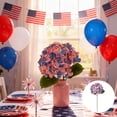2 PCS Patriotic Artificial Flower - Red White Blue Faux Bush for 4th of ...
