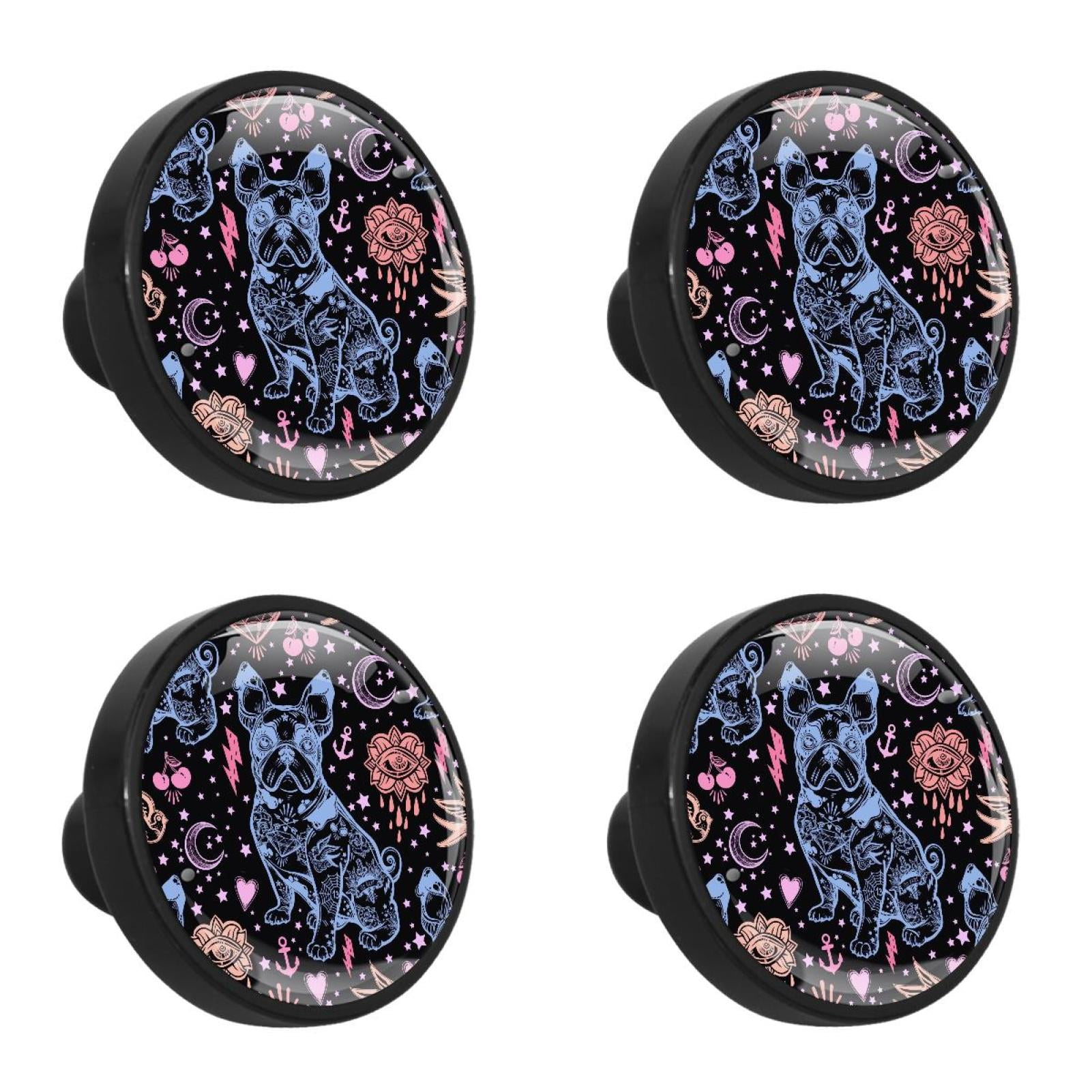 4 Pcs Traditional Tattoo Flash Dog Knobs for Kitchen Cabinet Cupboard ...