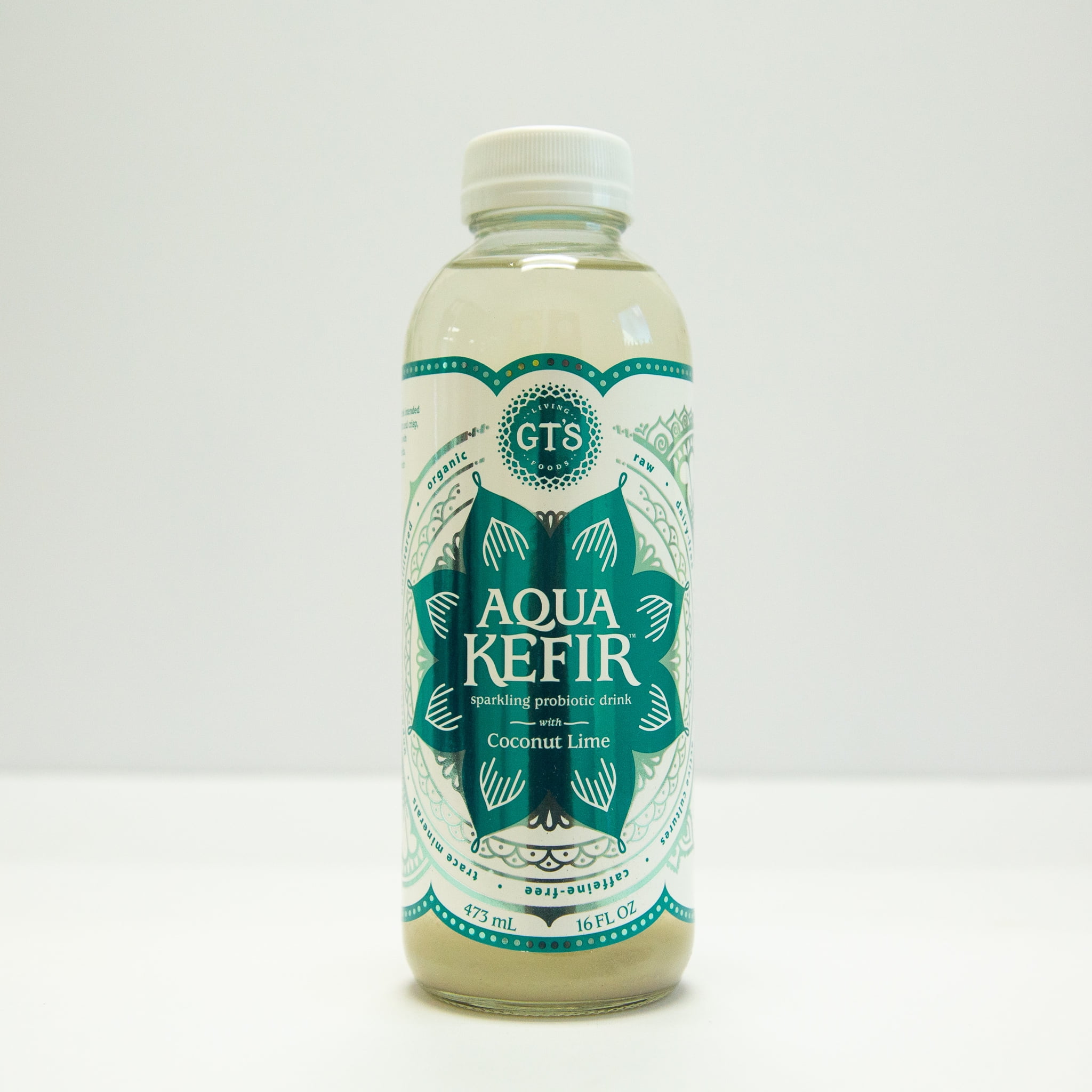 Gts Living Foods Sparkling Probiotic Drink, Organic, Coconut Lime, Aqua ...