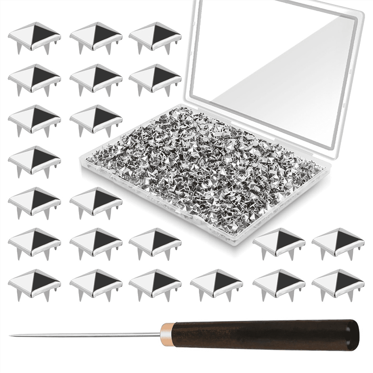 Click here for Unbranded 1300pcs 10 Mm Silver Pyramid Studs For C... prices