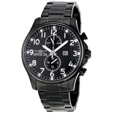 Invicta Men's 6749 Vintage Silver Dial Black Leather Watch - Walmart.com