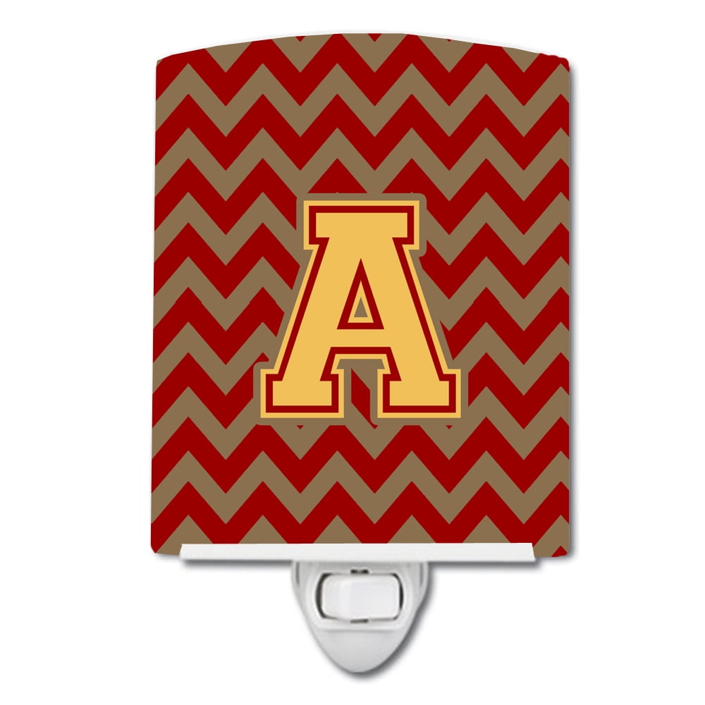 Caroline's Treasures CJ1048-ACNL Letter A Chevron Garnet and Gold ...