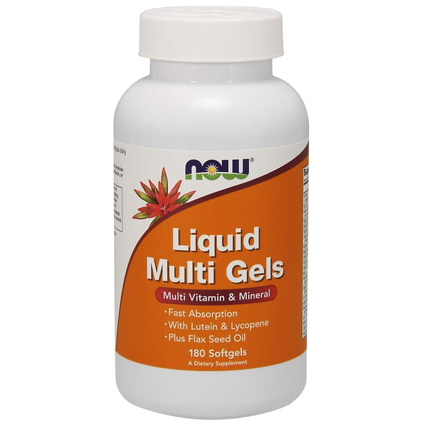 NOW Supplements, Liquid Multi Gels with Lutein and Lycopene, plus Flax ...