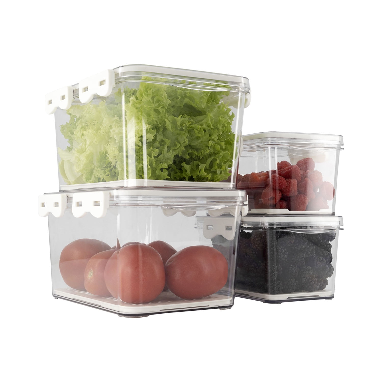 Contenedor Organizador Hermético Para Refrigerador Simply Box 4 Pzs ...