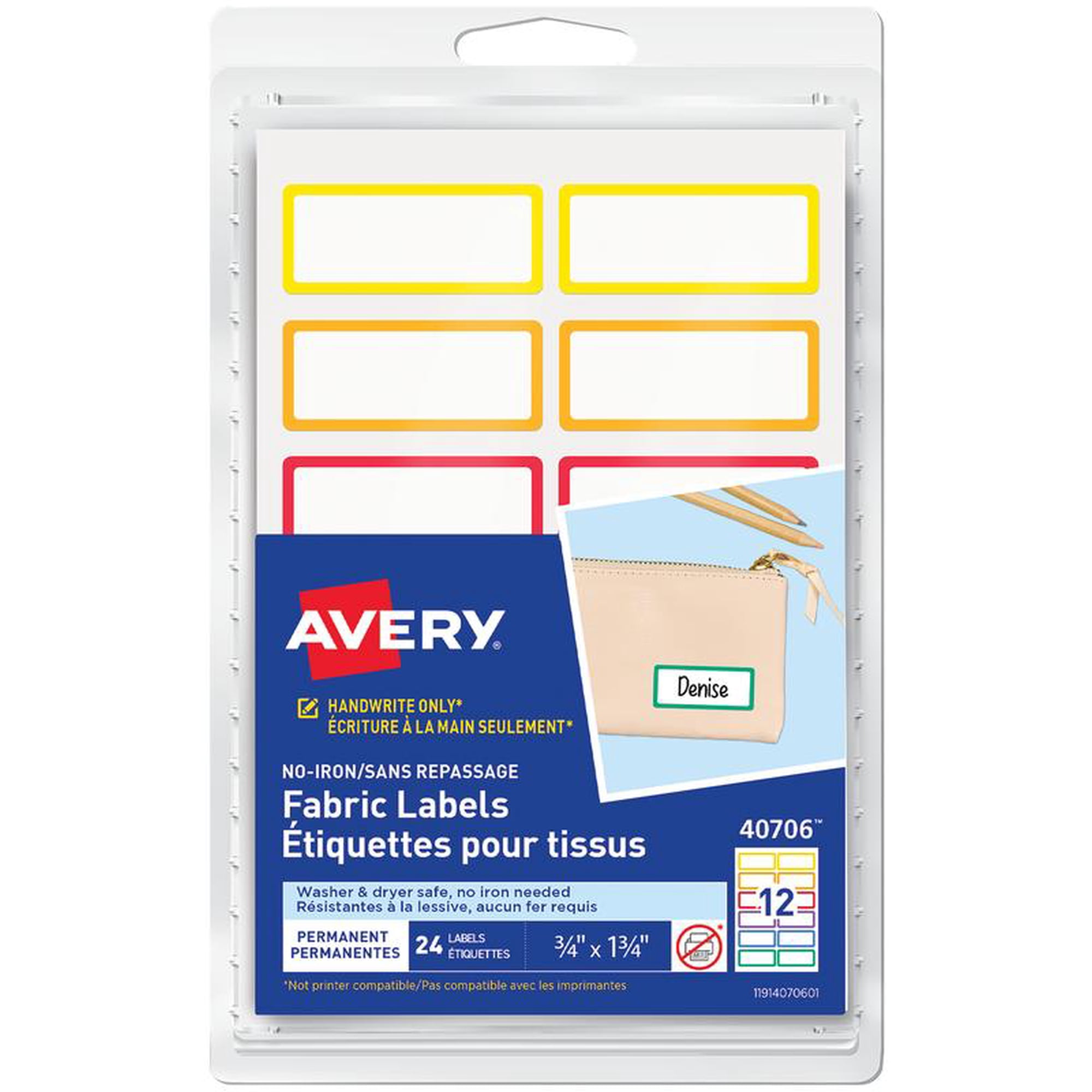 Click here for Avery No-Iron Fabric Name Labels  Rainbow Borders... prices