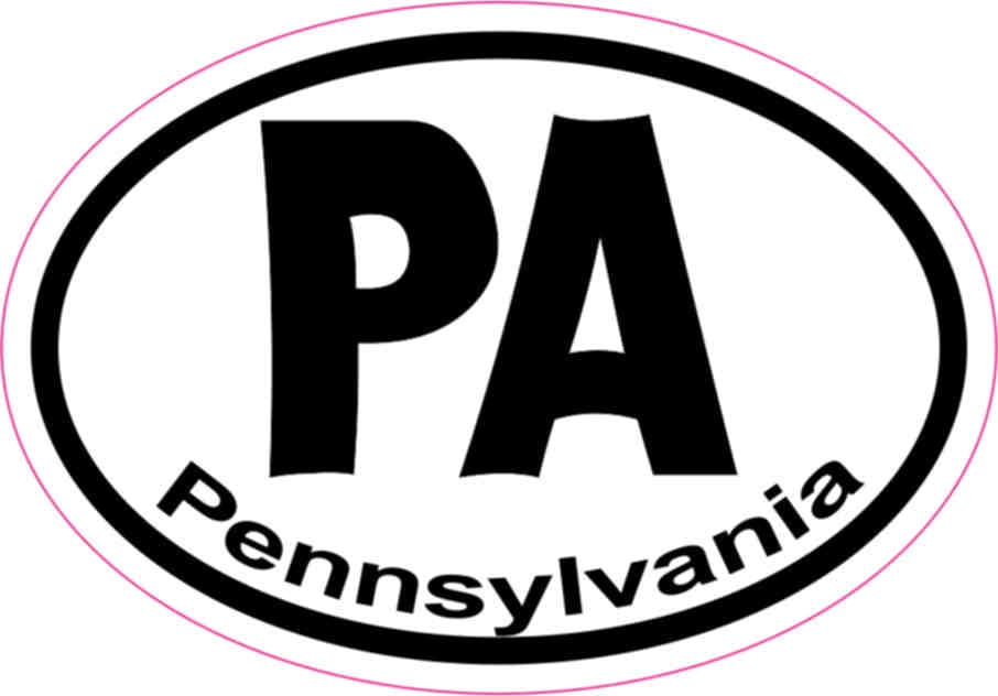 3in x 2in Oval PA Pennsylvania Sticker Vinyl Car Window State Bumper ...