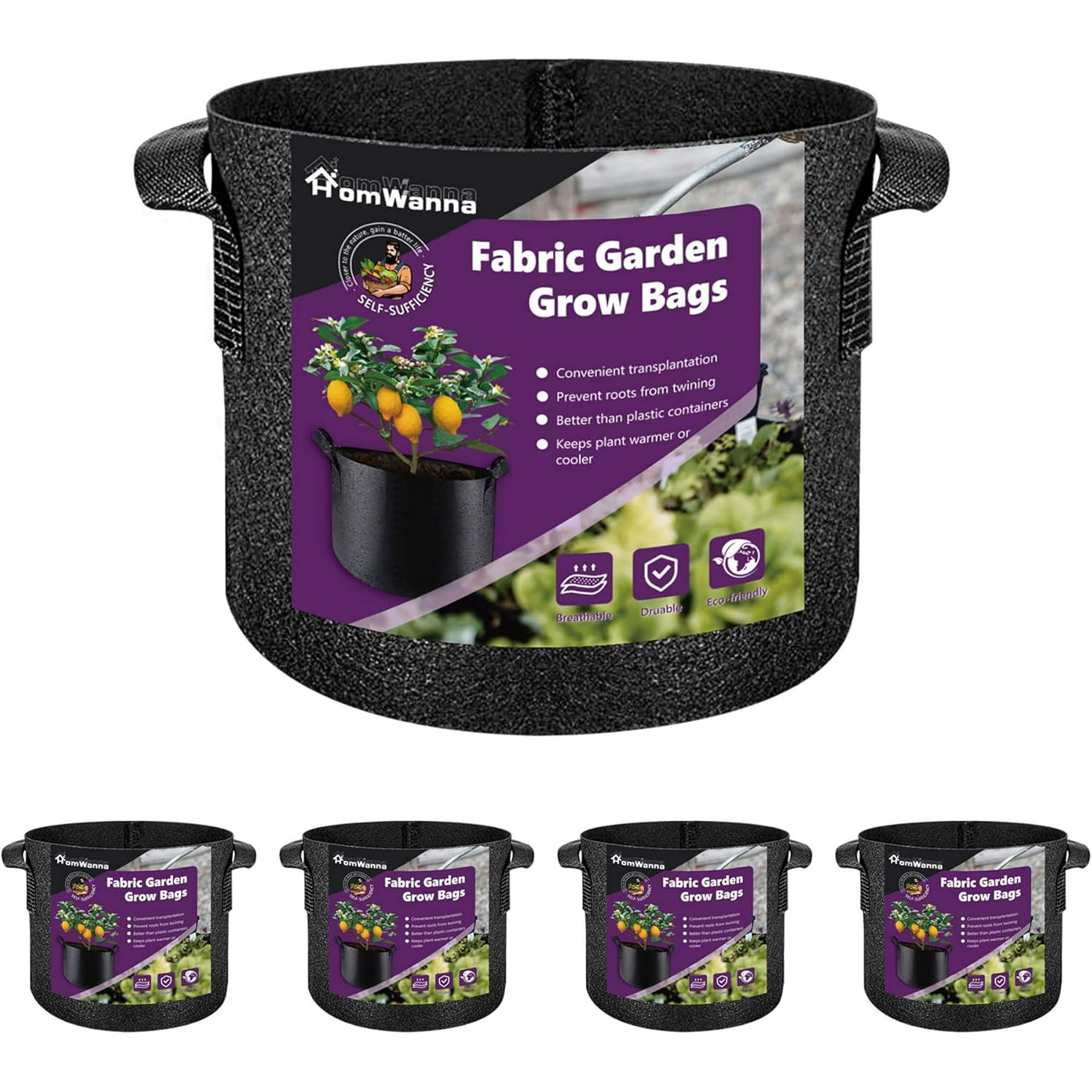 Click here for Siabc-5-Pack 7 Gallon Grow Bags - 7 Gal Fabric Pot... prices