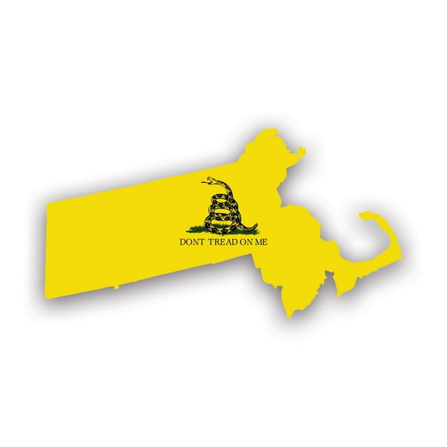 Massachusetts State Shaped Gadsden Flag Sticker Decal - Self Adhesive ...