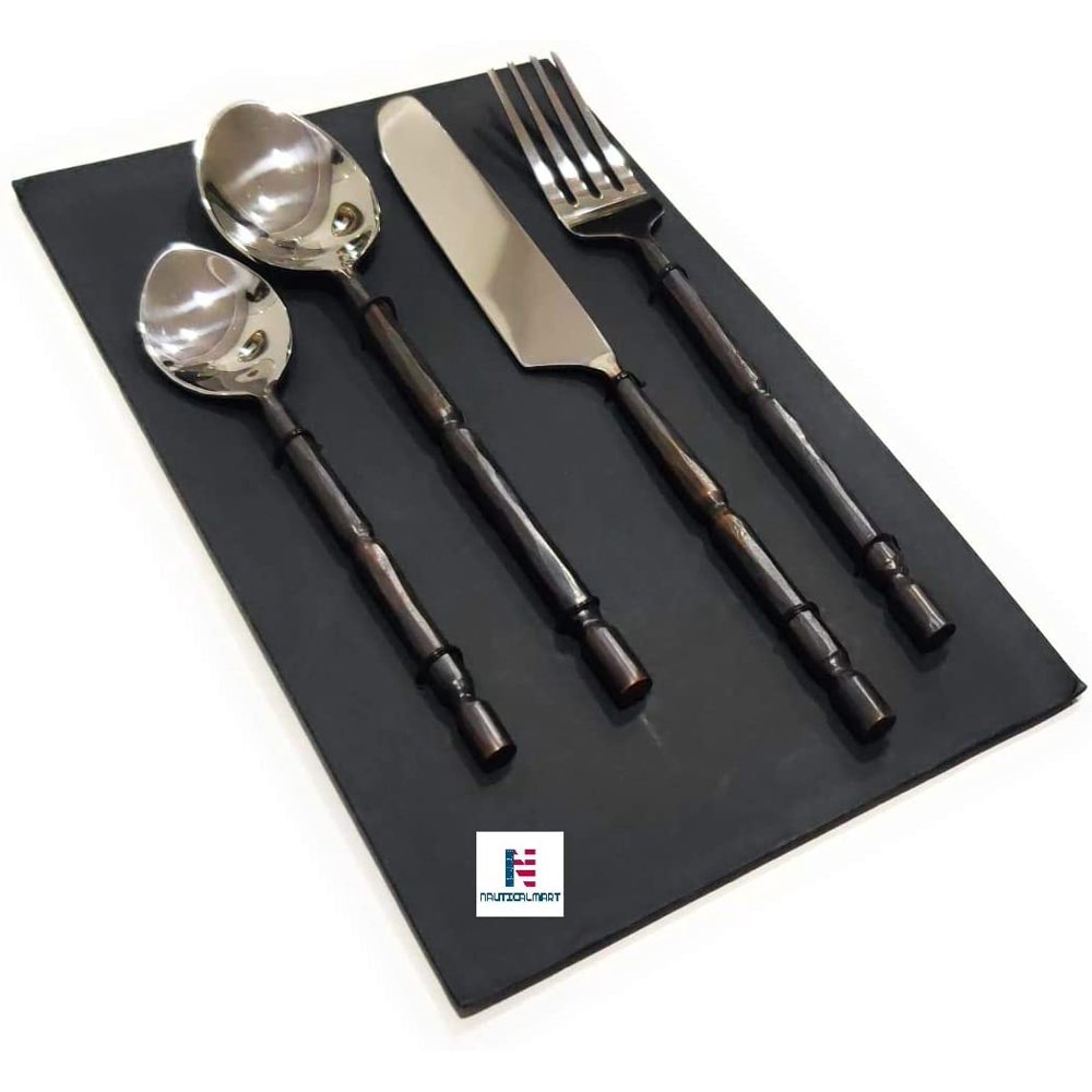 NauticalMart Flatware Utensils Set Silver Medieval Cutlery Set Fork ...