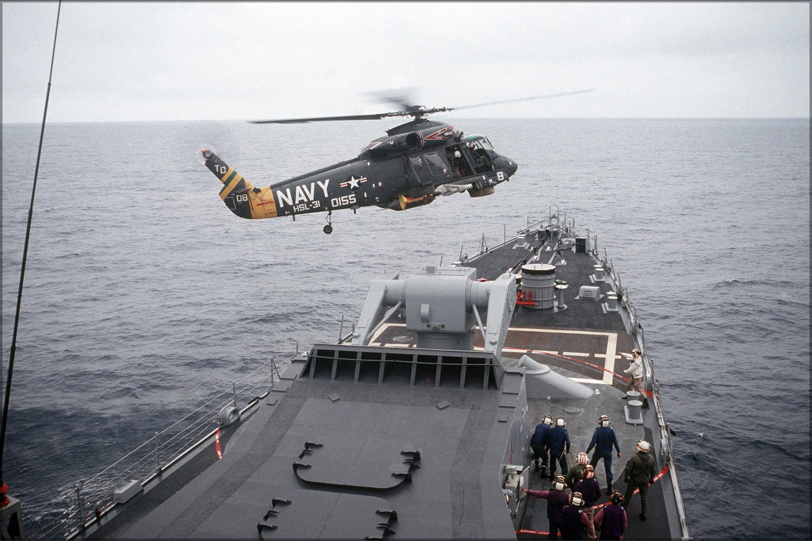 24"x36" Gallery Poster, kaman SH-2F Seasprite helicopter (HSL-31) USS ...