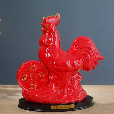 Ceramic Big Rooster Ornament to Attract Wealth and Treasure Craft Town ...