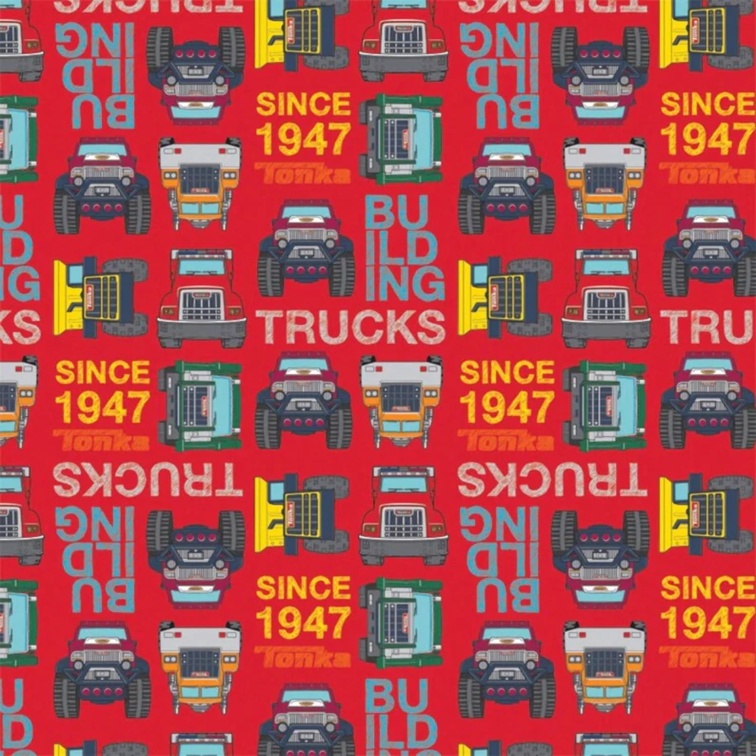 Tonka Trucks Building Blocks Red Cotton Fabric - Walmart.com
