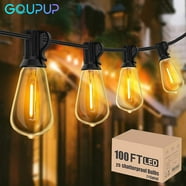 Waterproof LED Outdoor String Lights for Deck, Outside Party, & Cafe ...