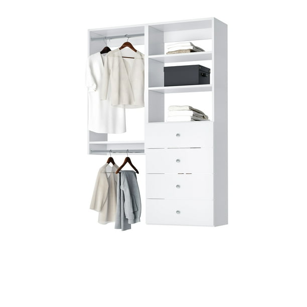 Modular Closet System - Hanging Closet Organizer with Drawers for ...