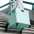 8 Wheels Rolling Crate Upgraded Stair Climbing Foldable Trolley ...