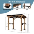 Modern Shade 6'x8' Cedar Bbq Gazebo with Galvanized Steel Roof, Tool ...