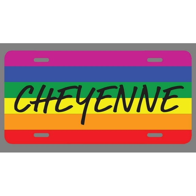 Cheyenne Name Pride Flag Style License Plate Tag Vanity Novelty Metal ...