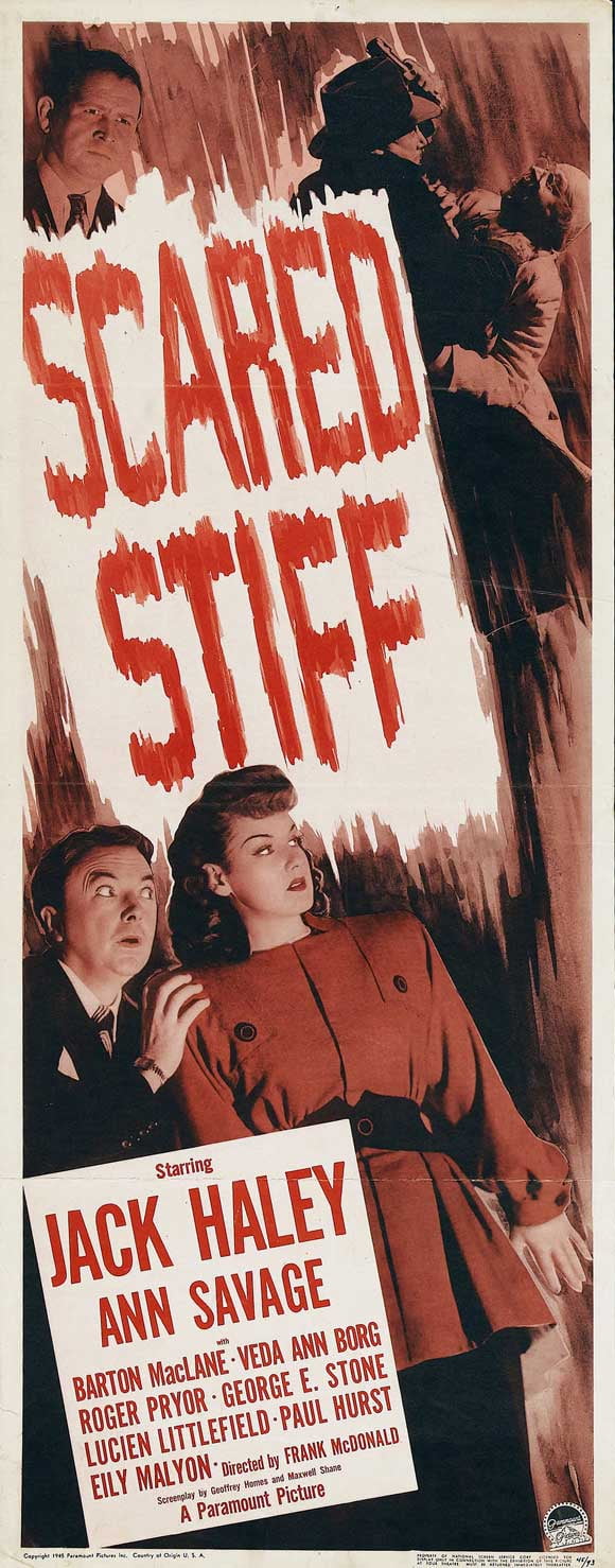 Scared Stiff - movie POSTER (Insert Style A) (14" x 36") (1953 ...