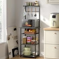 5 Tier Coffee Bar Station, Kitchen Stand with 4 S-Shaped Hooks ...