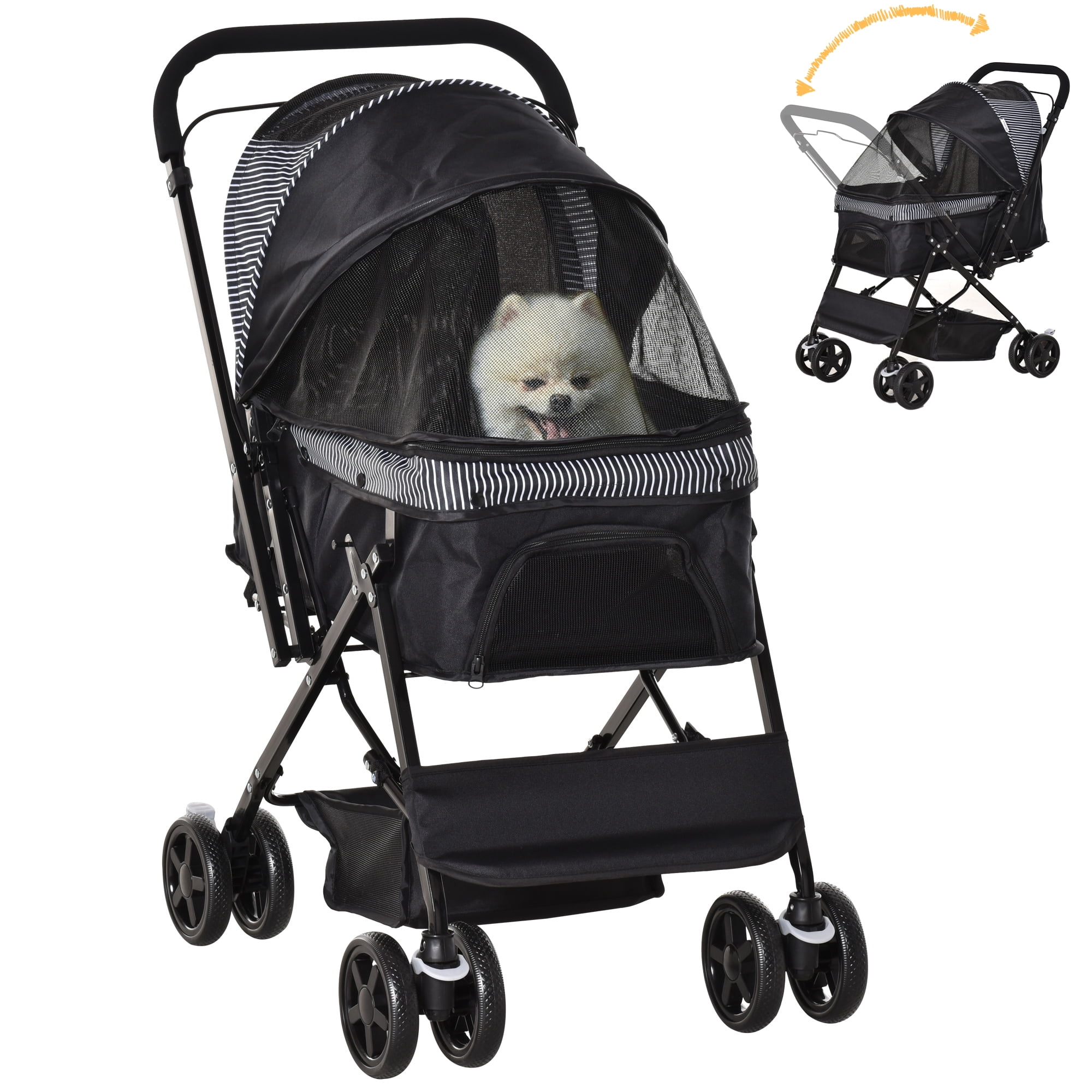 Click here for Pawhut 4 Wheels Pet Stroller With Reversible Handl... prices